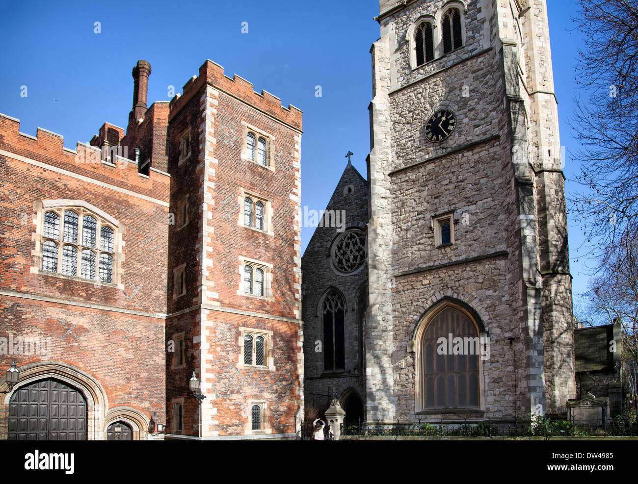 Mortons Tower part of Lambeth palace on left, next to St-Mary-at ...