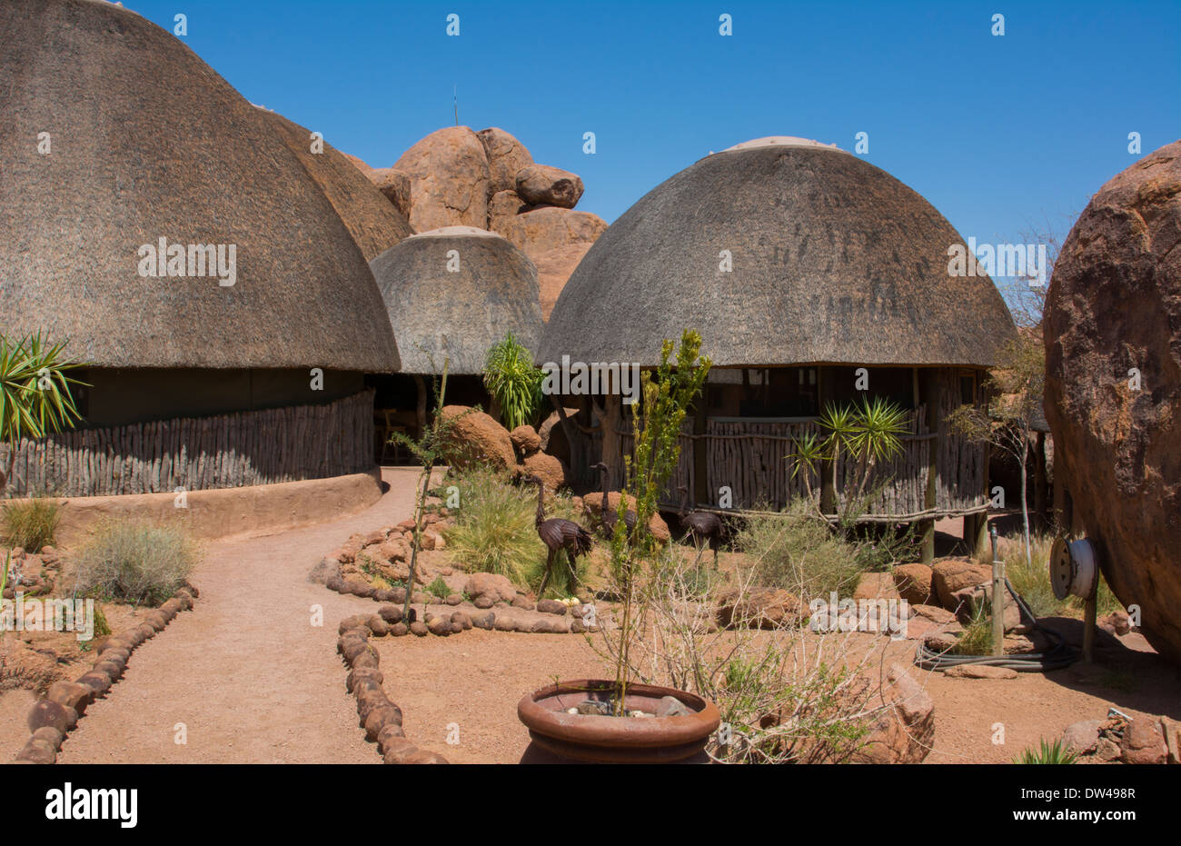 Namibia Africa boulders in desert at Damaraland resort called Mowani ...