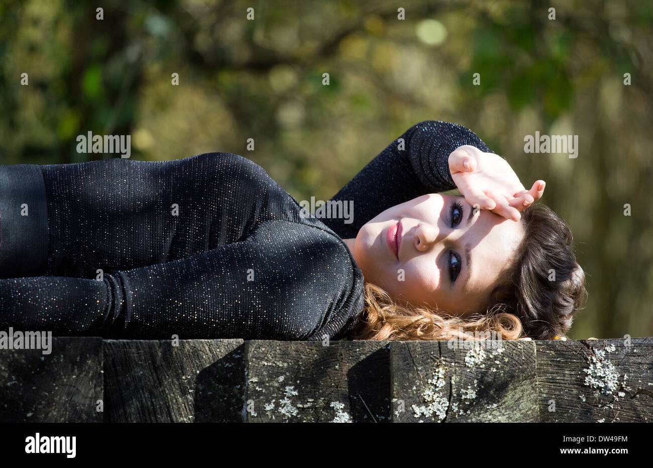 Woman lying on her back hi-res stock photography and images - Alamy