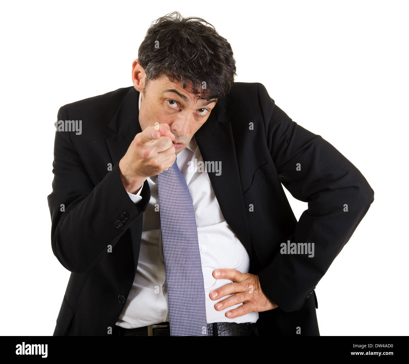 businessman pointing an accusatory finger at the camera identifying and ...