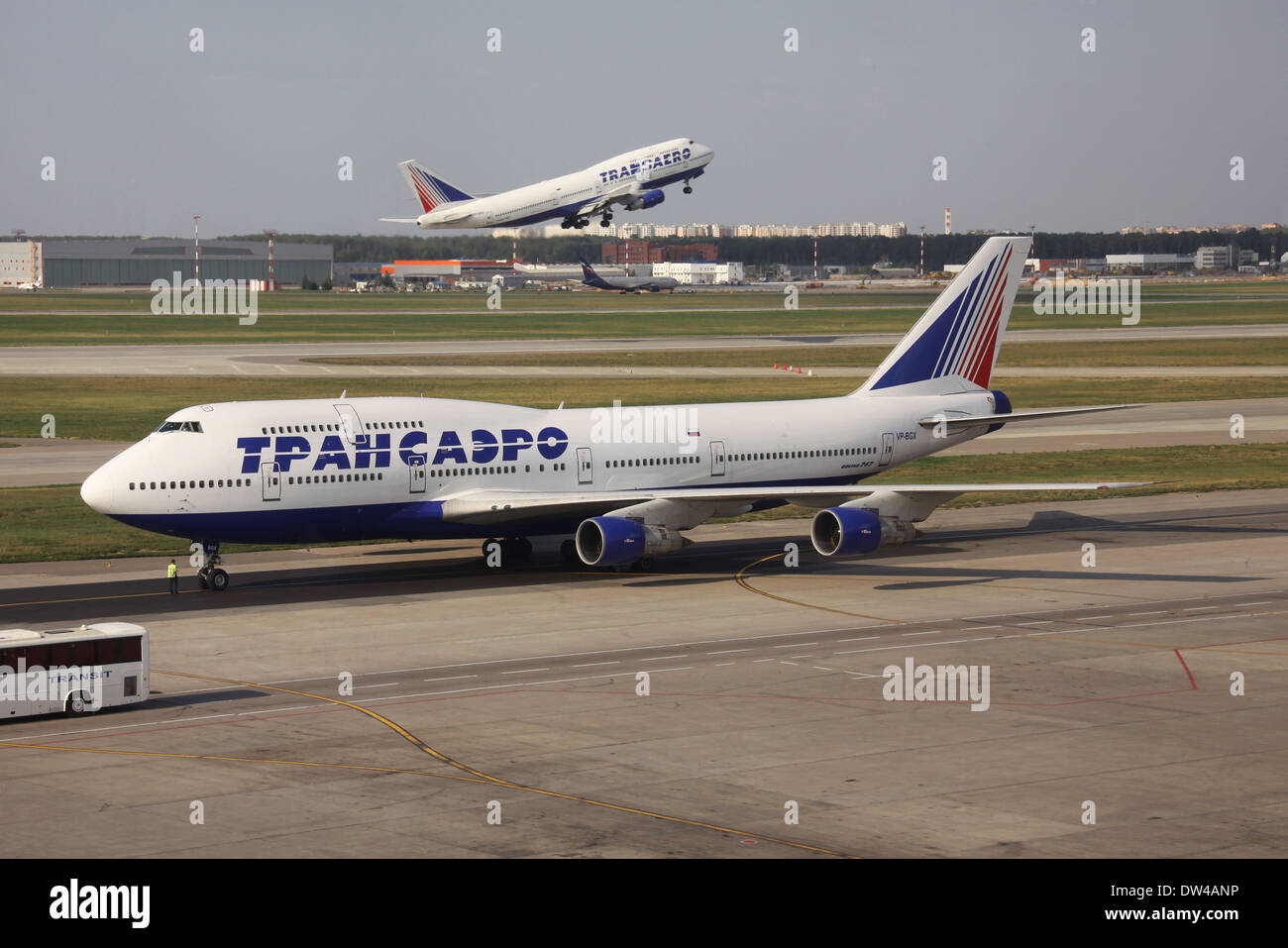 Transaero Russian Airlines Boeing 747 aircraft at Moscow SVO Airport ...