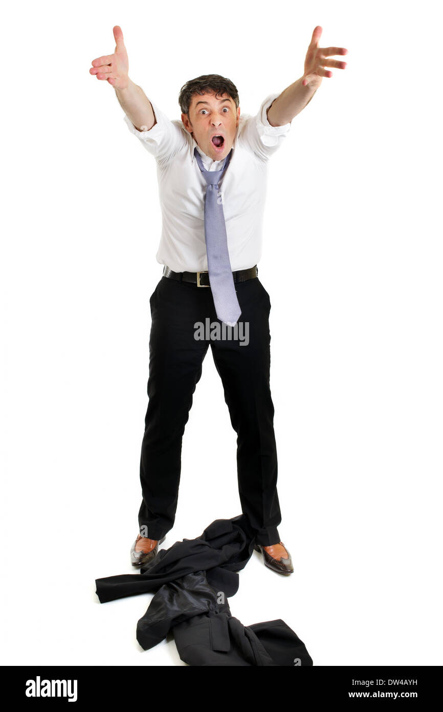 Mature businessman throwing jacket hi-res stock photography and images ...