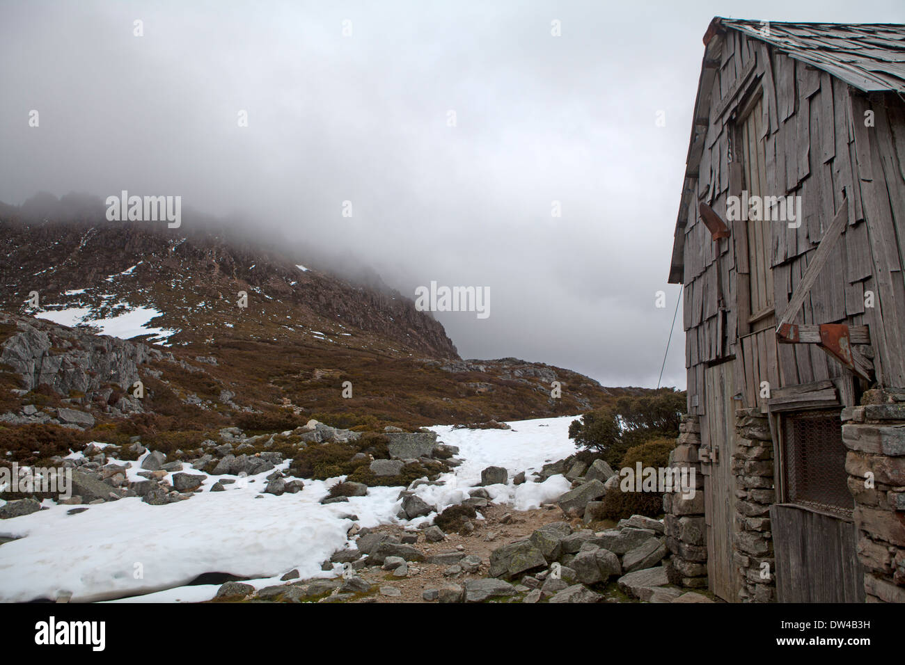 Kitchen Hut and Cradle Mountain Stock Photo - Alamy