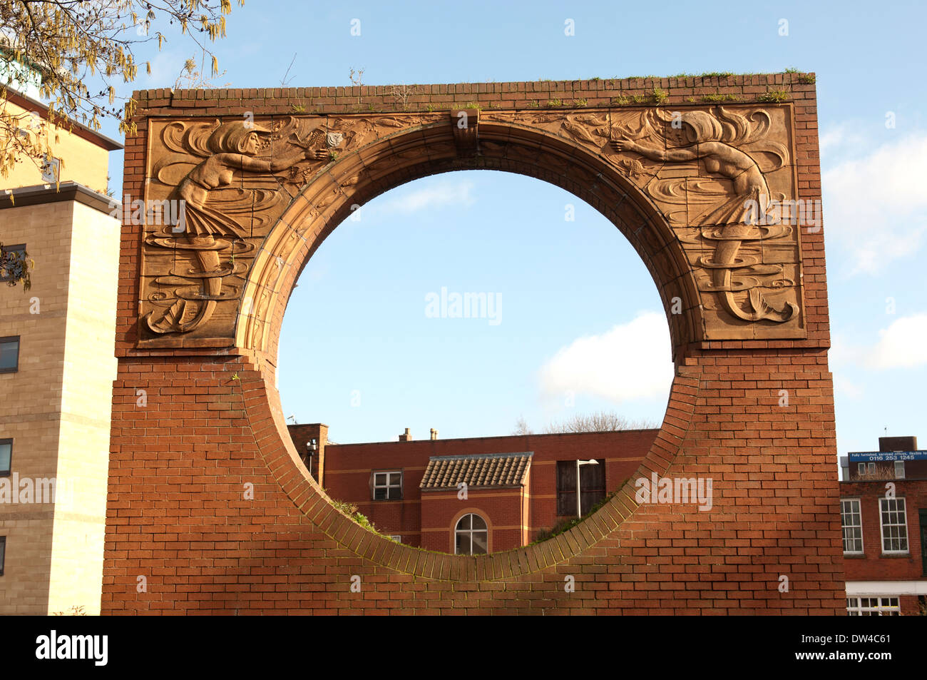 Mermaid reliefs by William James Neatby, West Bridge, Leicester ...