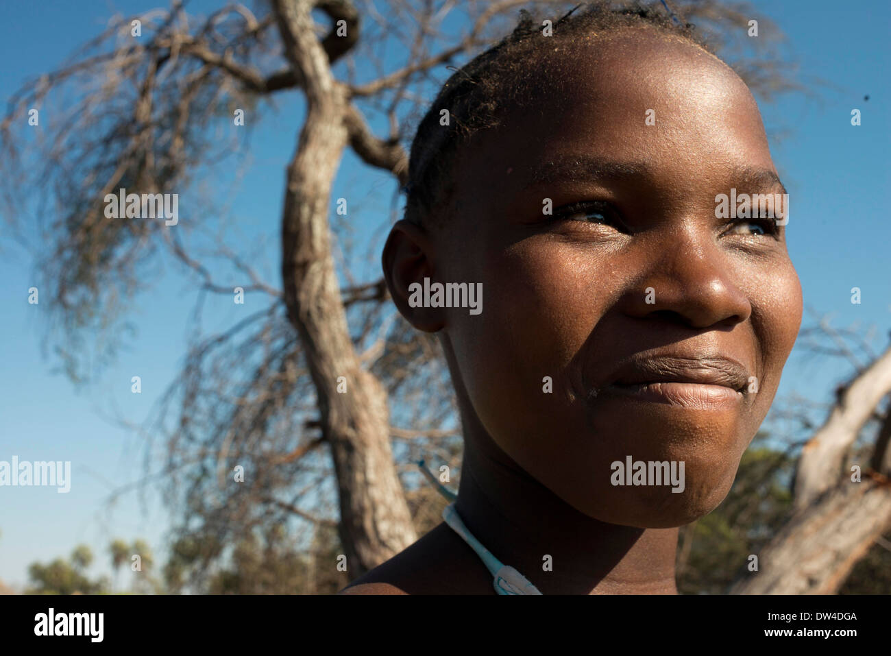 Portrait of a girl Batawana . In the vicinity of Camp Eagle Island Camp ...
