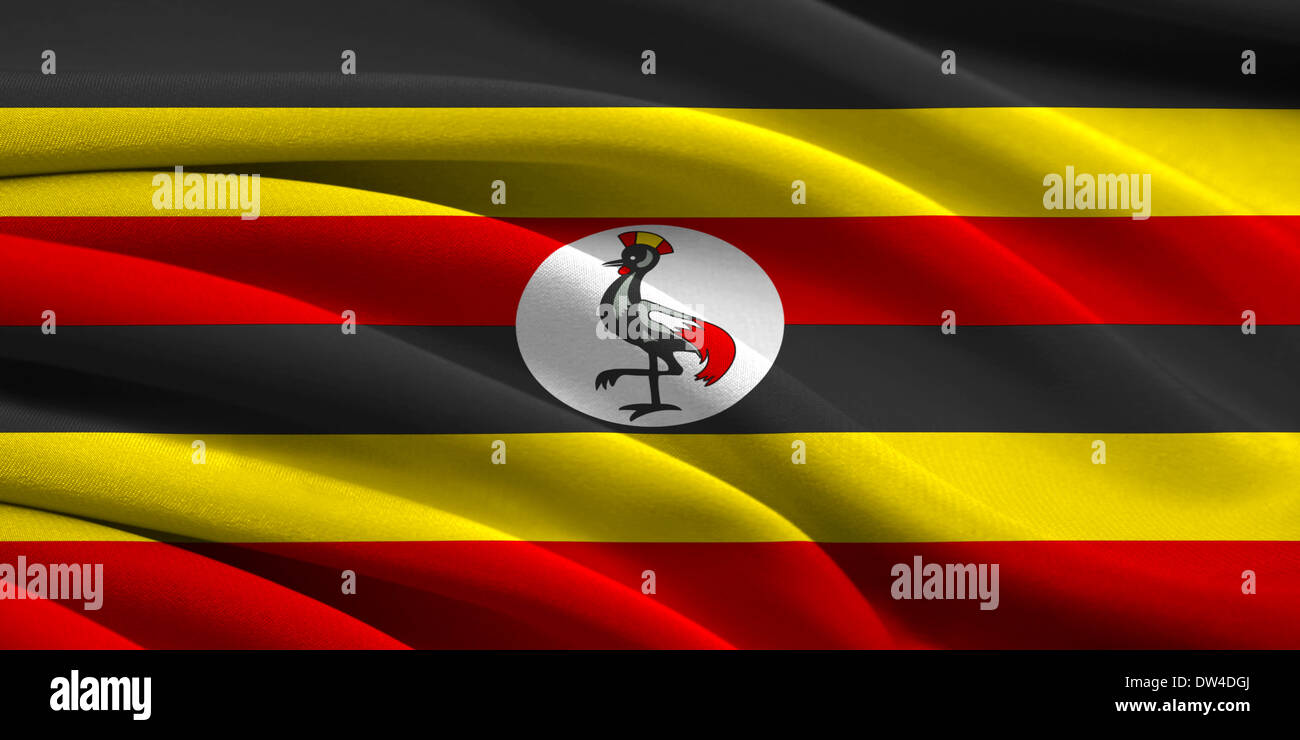 Flag uganda waving in hi-res stock photography and images - Alamy