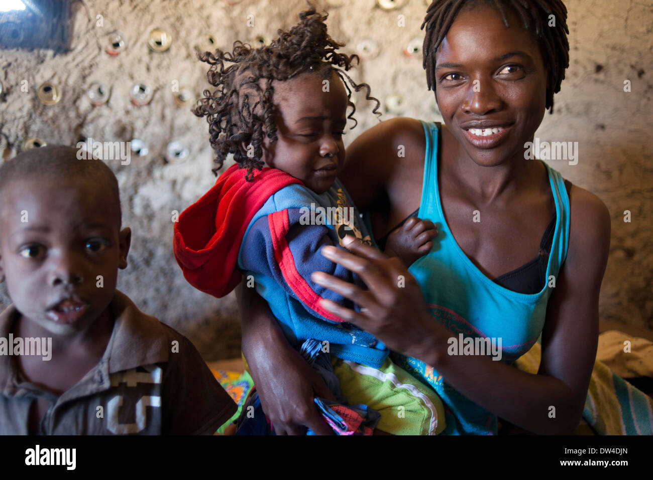 Portrait of a Western mother and daughter wearing her hair in braids at ...