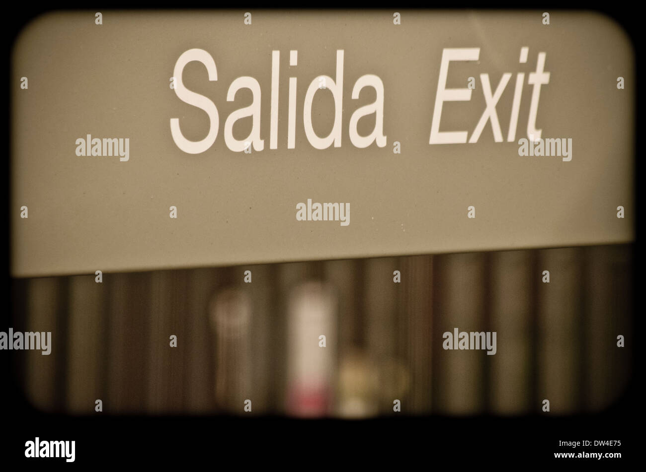 Word exit, salida Stock Photo - Alamy