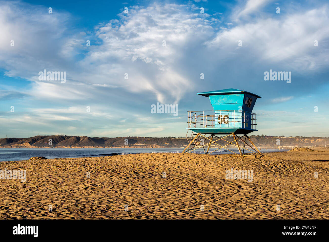 Coronado Central Beach. Lifeguard tower on the beach. Coronado ...