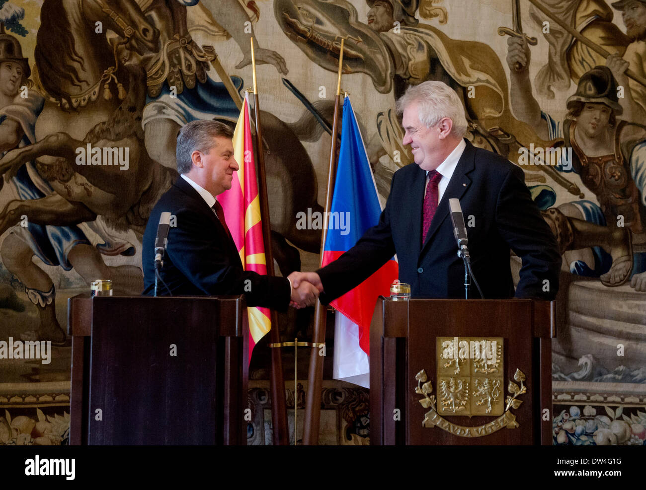 Prague, Czech Republic. 27th Feb, 2014. Czech President Milos Zeman ...
