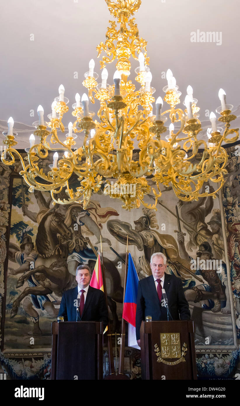 Prague, Czech Republic. 27th Feb, 2014. Czech President Milos Zeman ...