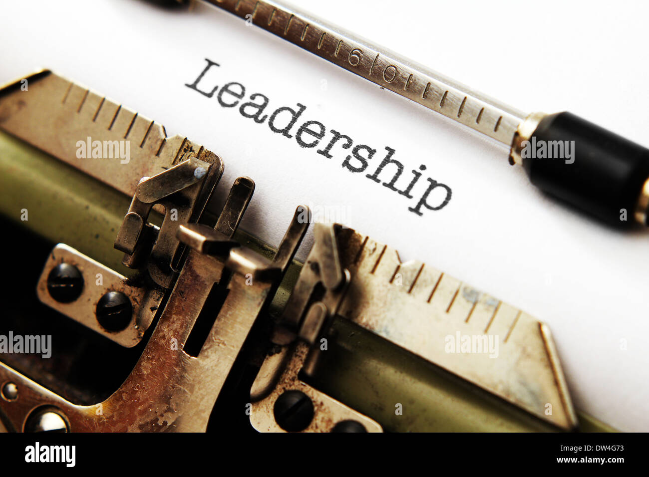 Leadership text on typewriter Stock Photo - Alamy