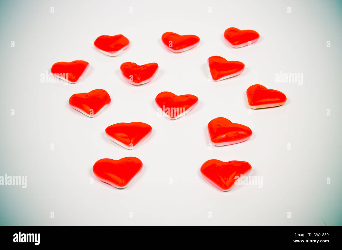 Candy red hearts Stock Photo - Alamy