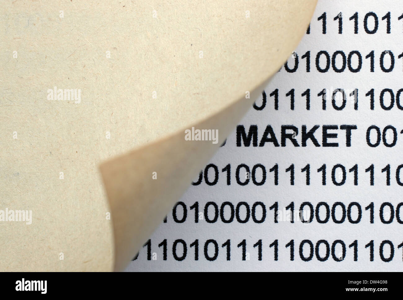 Market text behind paper Stock Photo - Alamy