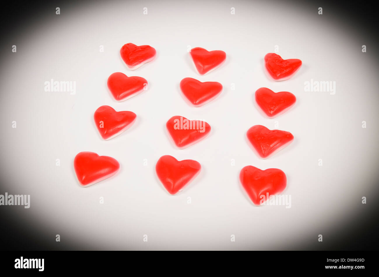 Red candy hearts Stock Photo - Alamy