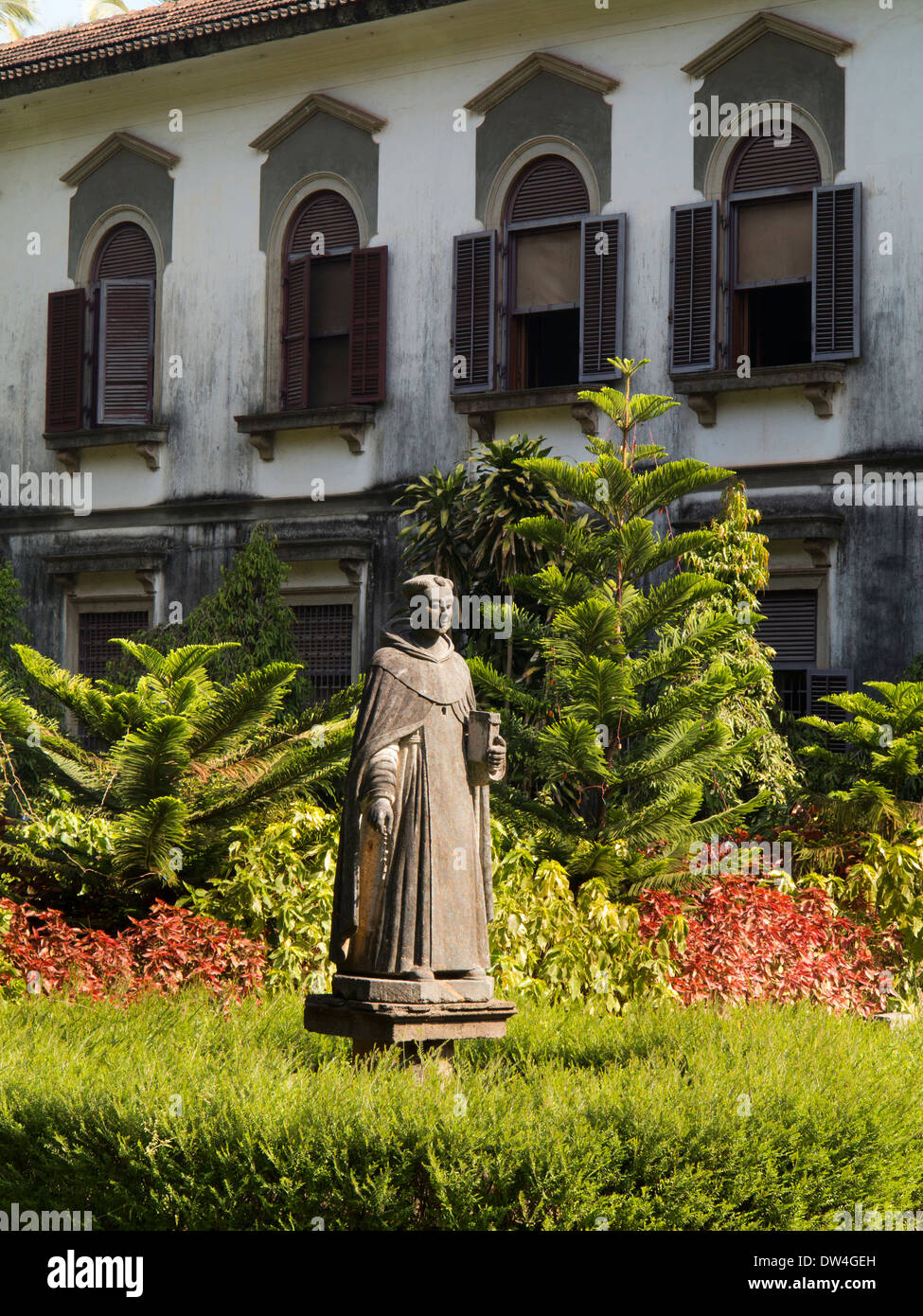 India, Goa, Old Velha Goa, St Catejan Convent, statue of Saint Catejan ...