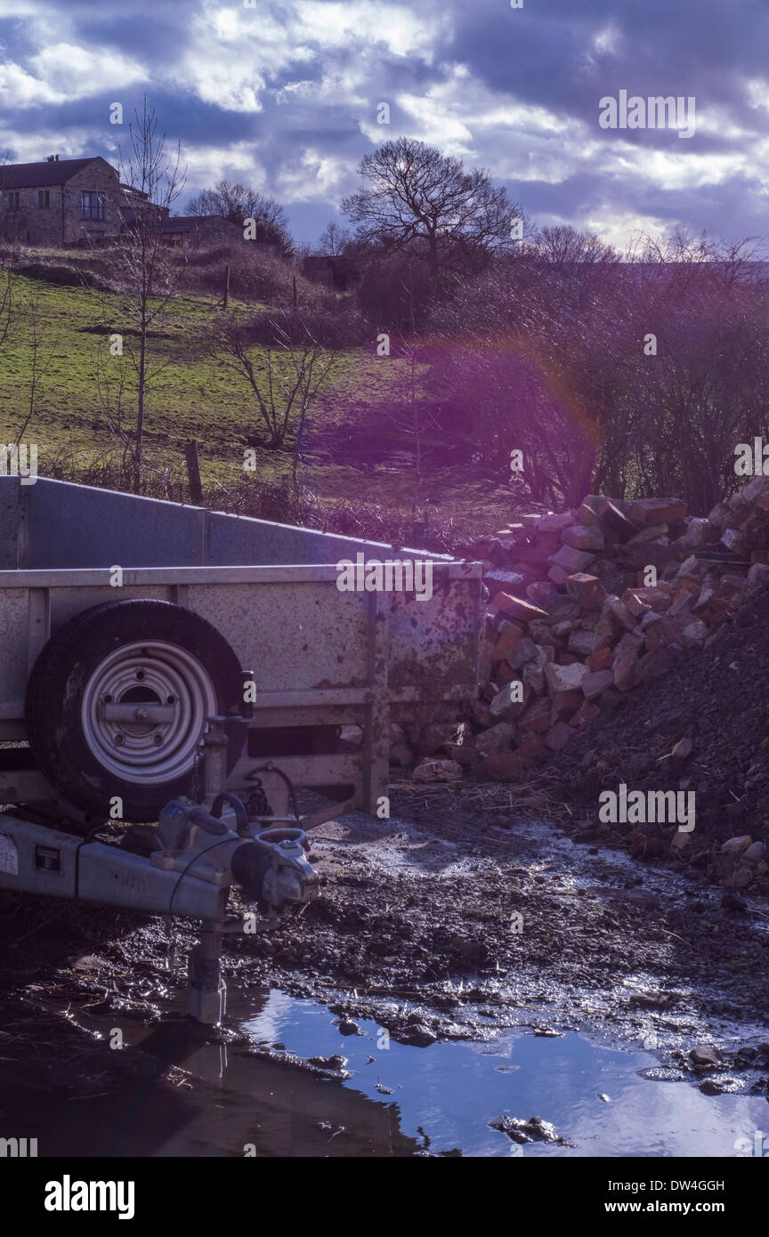 Sunlight Over A Trailer Stock Photo Alamy