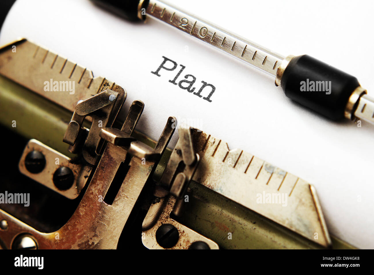 Plan text on typewriter Stock Photo - Alamy