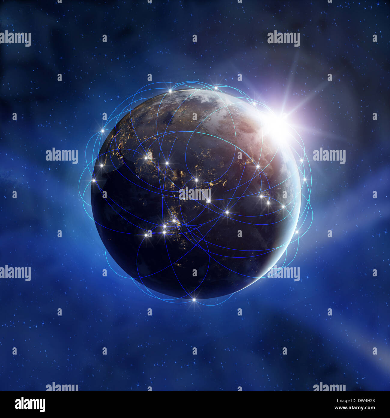 Earth and the communication Stock Photo - Alamy