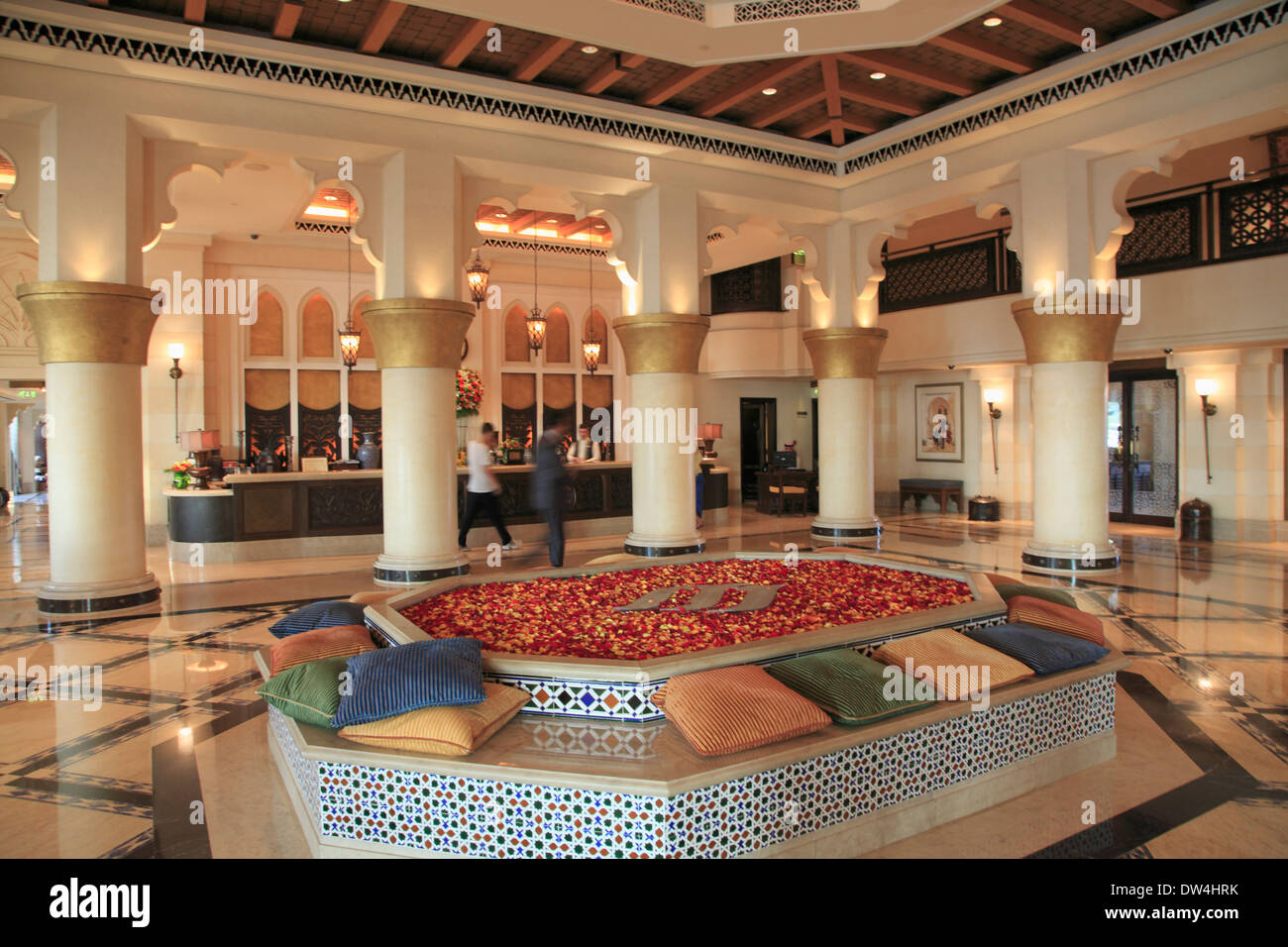 United Arab Emirates, Dubai, Madinat Jumeirah, hotel, lobby Stock Photo ...