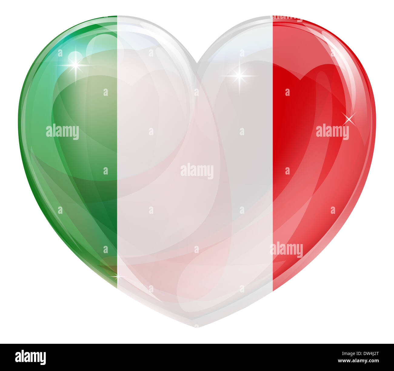 Italy flag love heart concept with the Italian flag in a heart shape ...