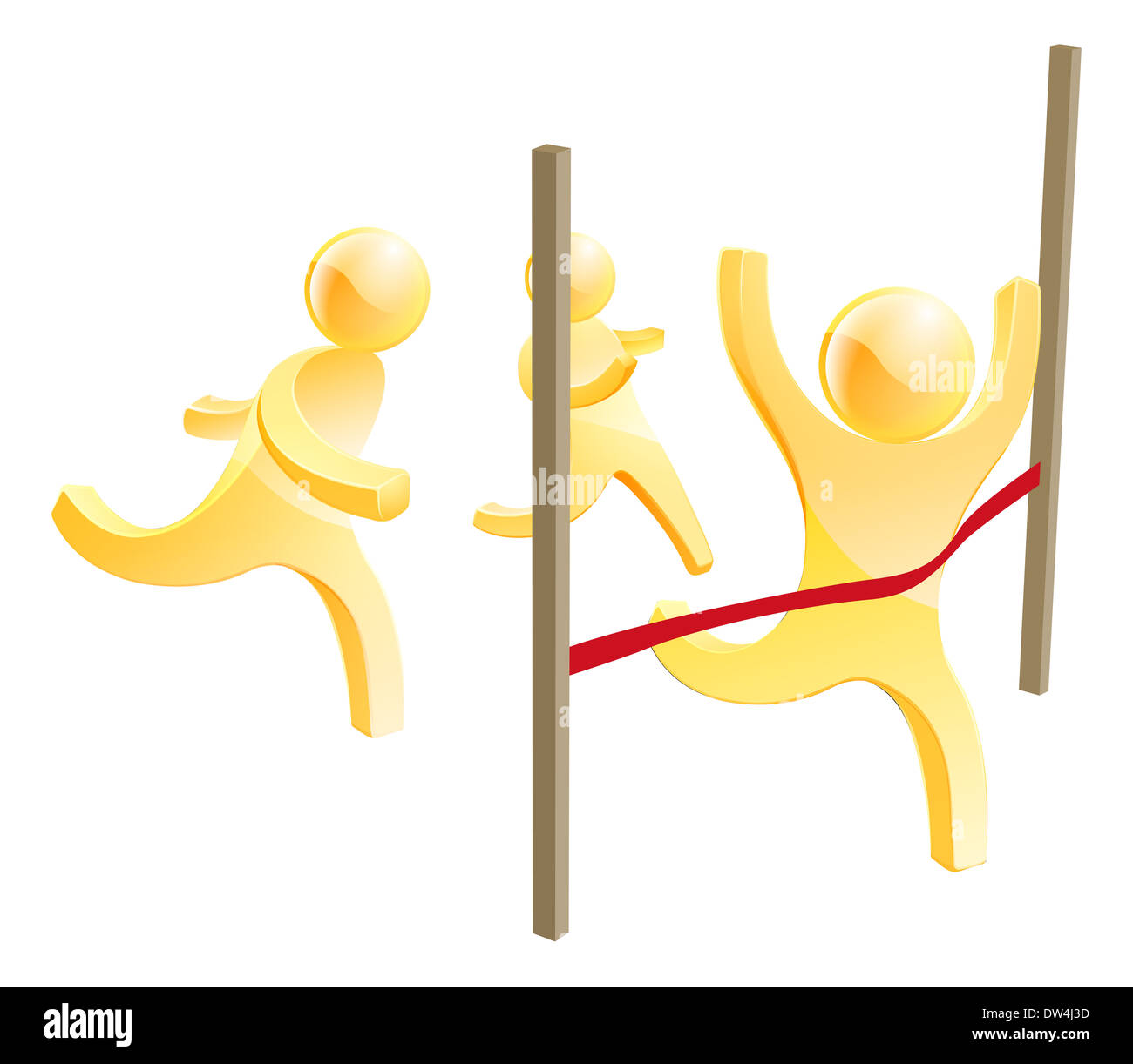 Runner breaking through finish line High Resolution Stock Photography ...