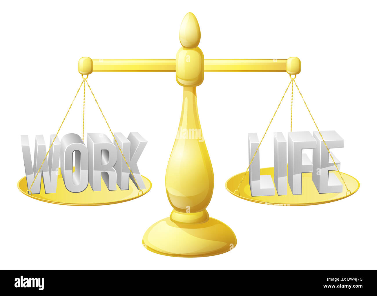 Work life balance concept, work and life on scales perfectly balanced ...