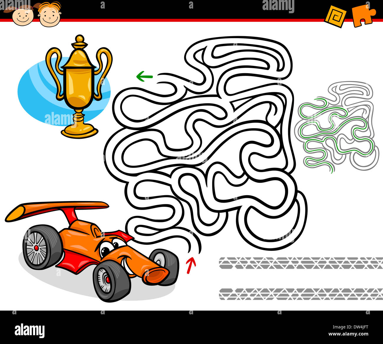 Maze With Race Car Coloring Page Stock Vector Illustration, 47% OFF