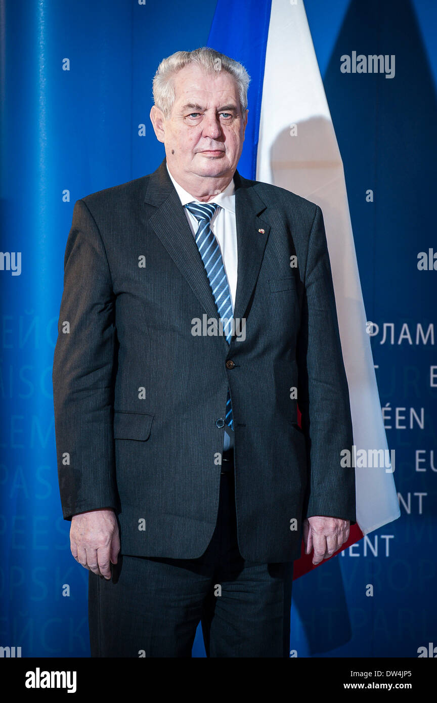 Czech President Milos Zeman arrives at European Parliament headquarters ...