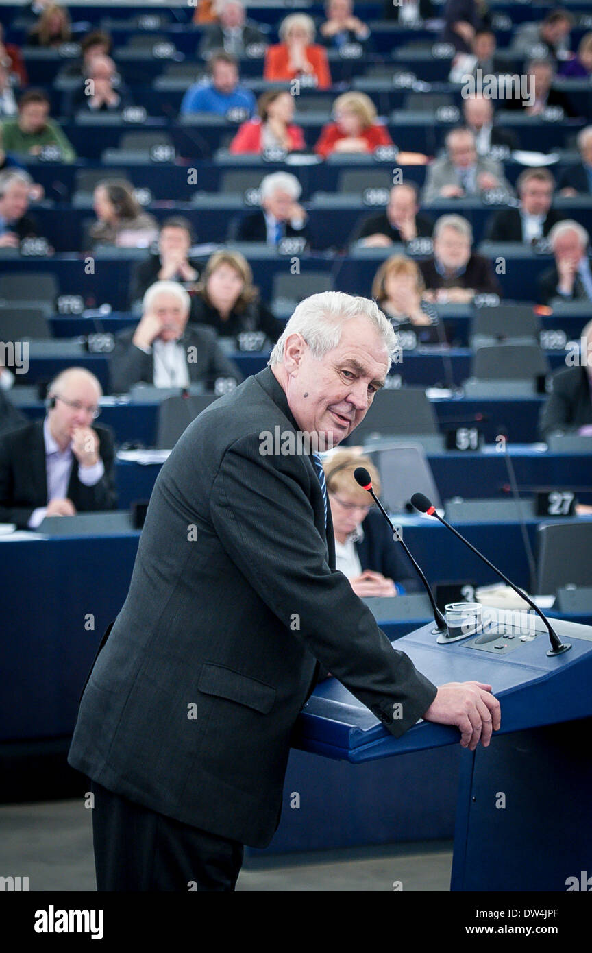 Czech President Milos Zeman addresses Members of EP at European ...