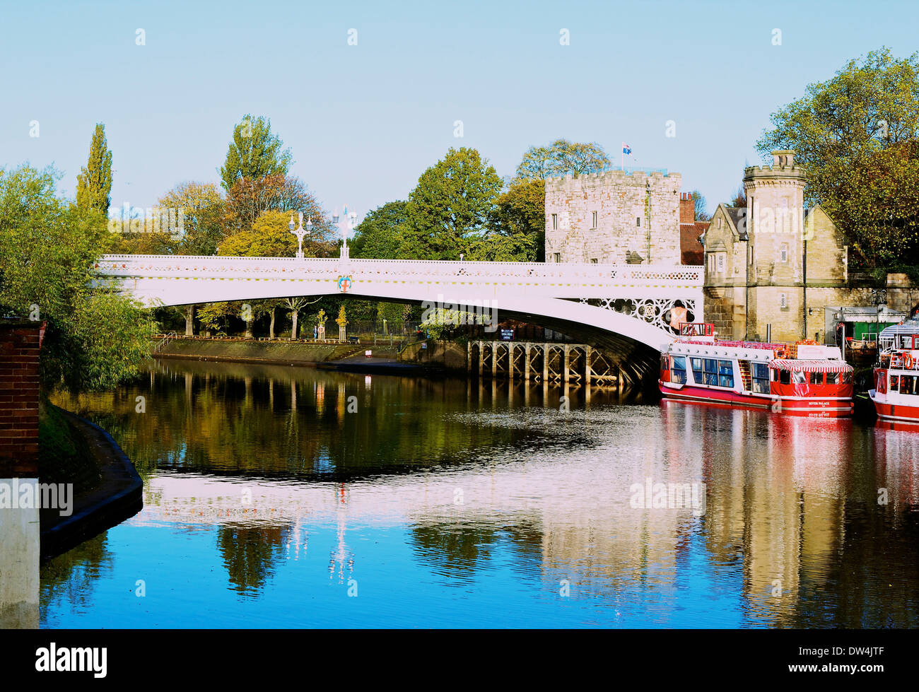 Lendal Tower and Lendal Bridge a Gothic style 19th century iron bridge ...