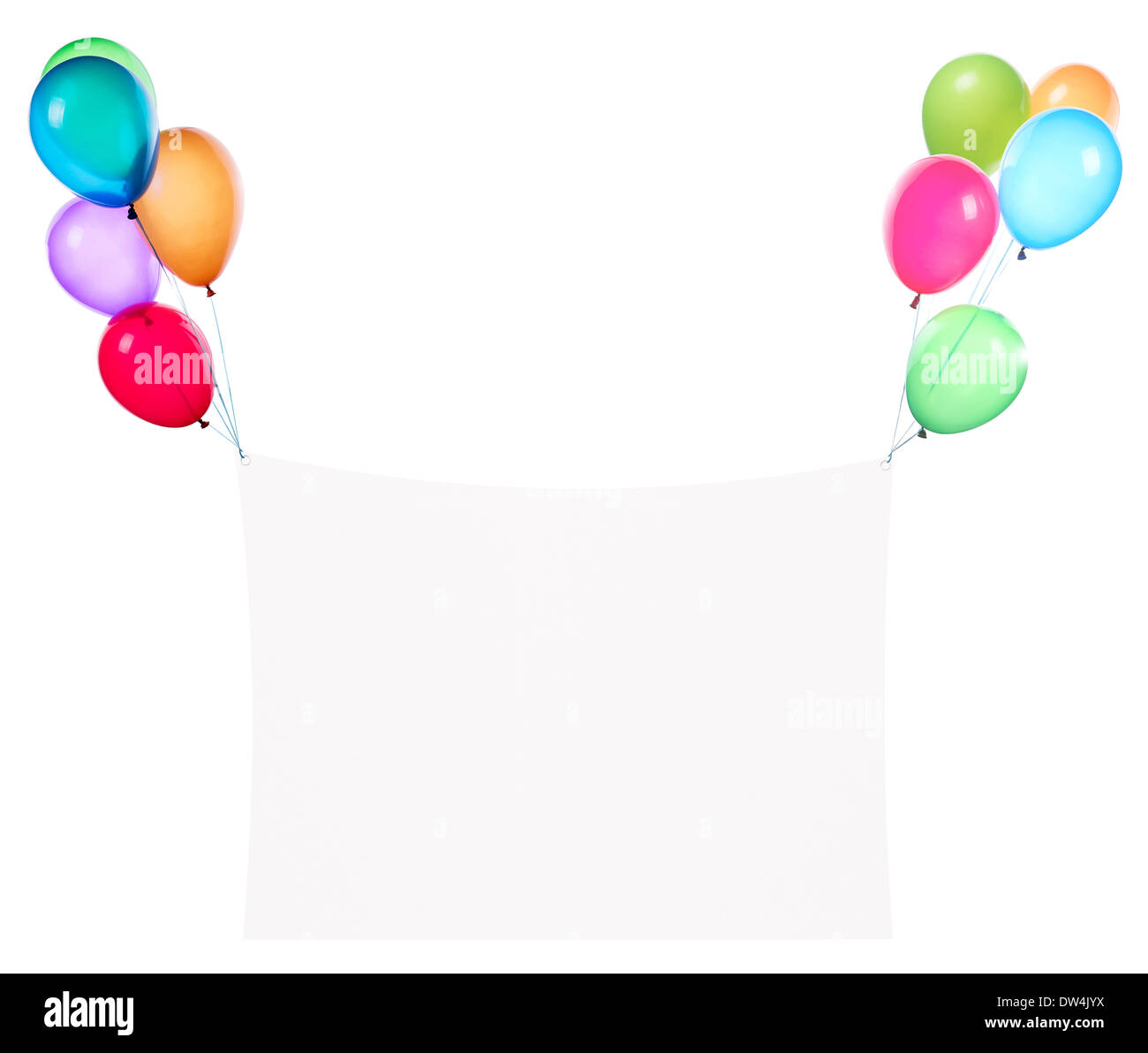 Holiday banners with colorful balloons isolated on white Stock Photo ...