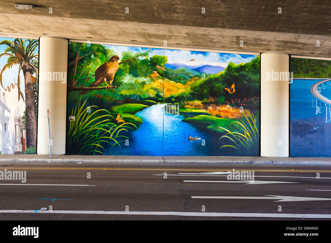 Public Murals located under the Interstate 5 overpass. San Diego ...