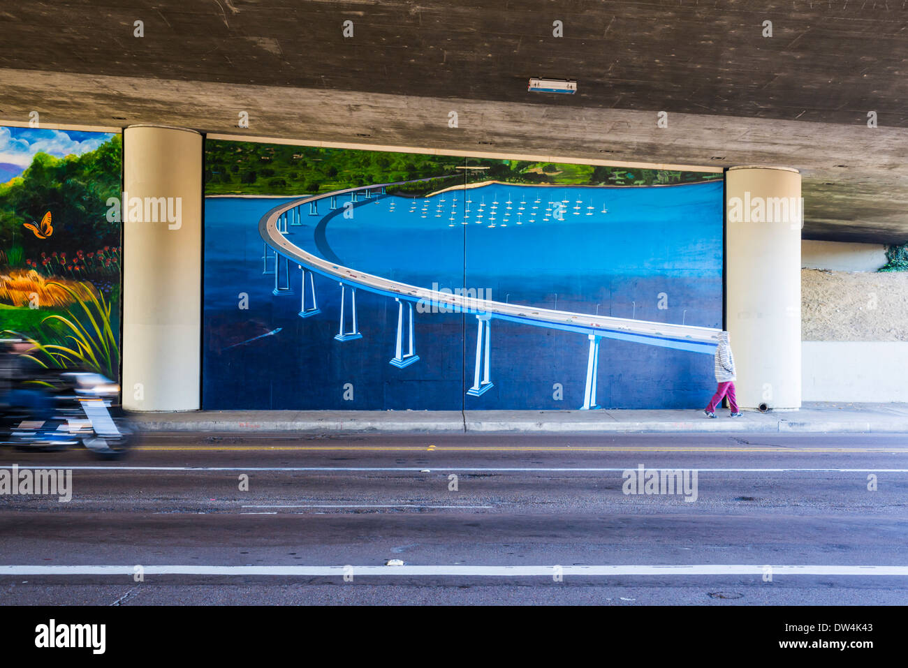 Public Murals located under the Interstate 5 overpass. San Diego ...