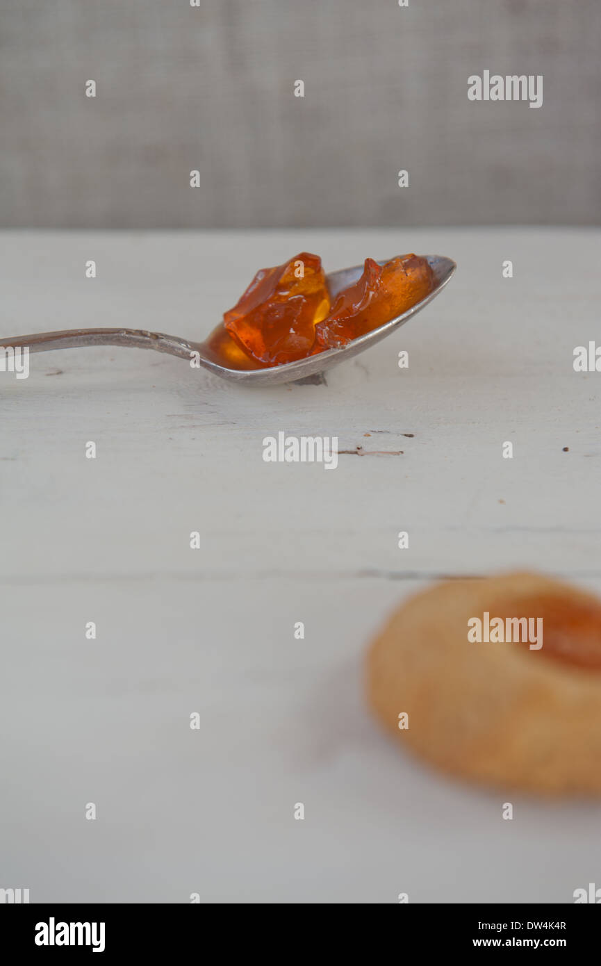 Round biscuits with jam Stock Photo - Alamy