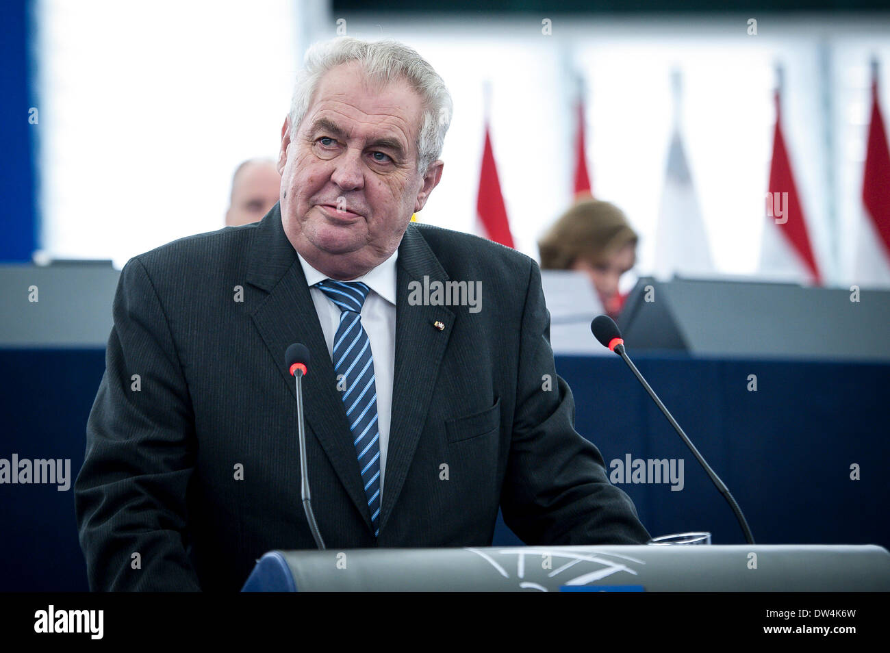Czech President Milos Zeman addresses Members of EP at European ...