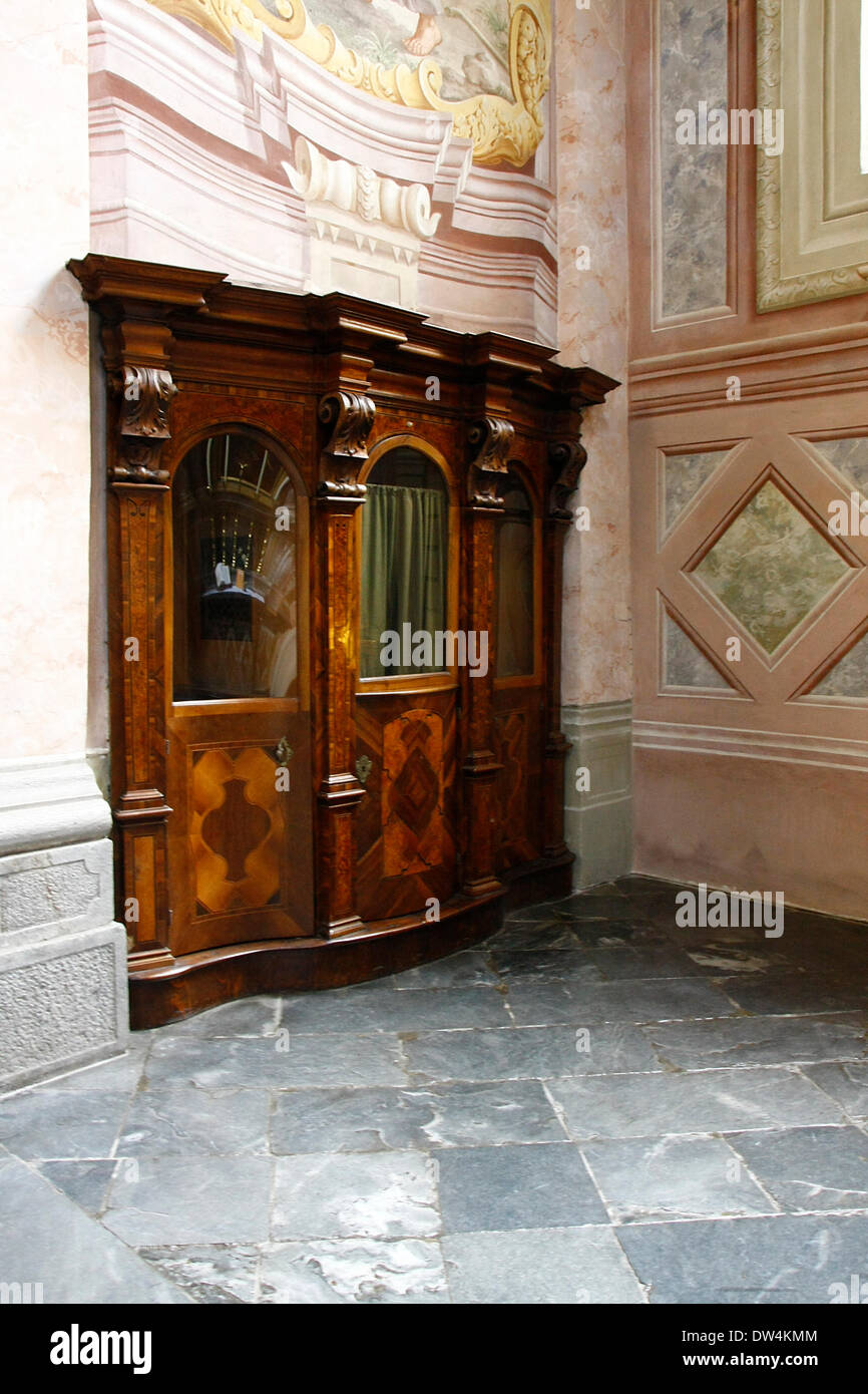 The confessional box of basilica. Maria Trost, also named the parish ...