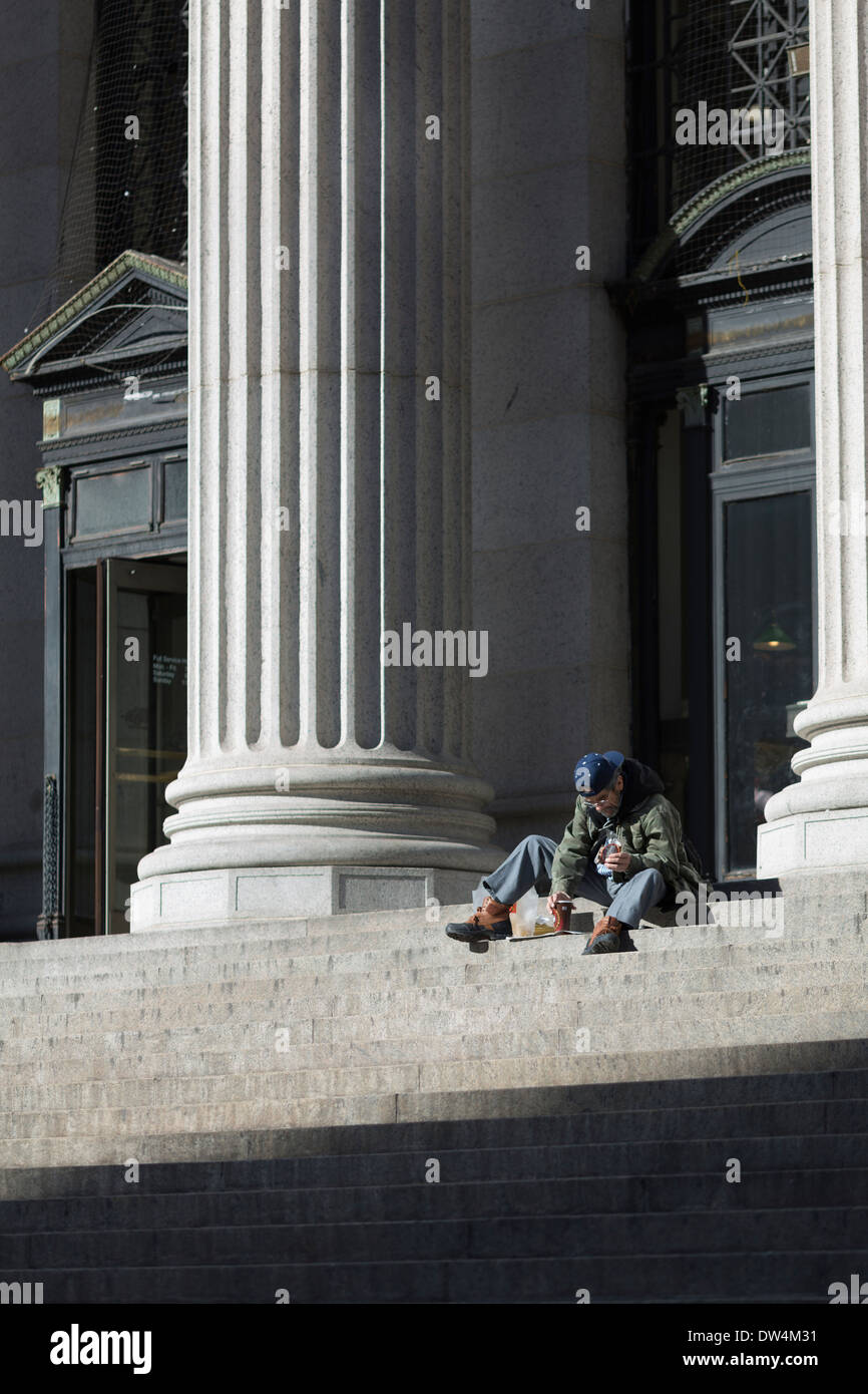 Manhattan New York city in North America, Pictured steps up to New York ...