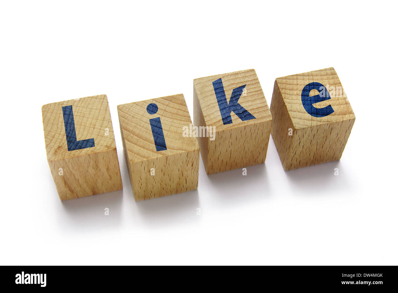 wood blocks with like word on black background Stock Photo - Alamy