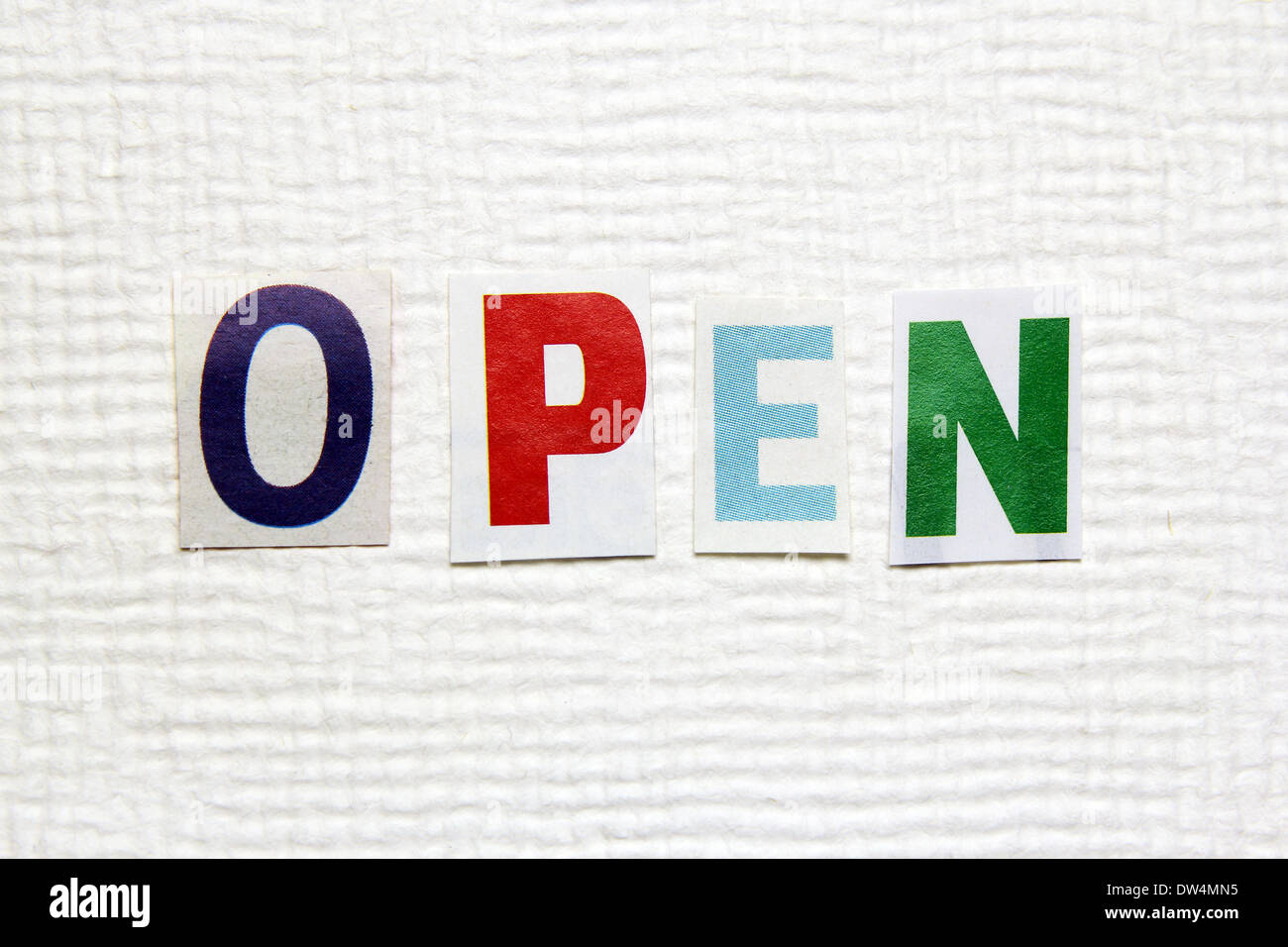 word open on white paper Stock Photo - Alamy