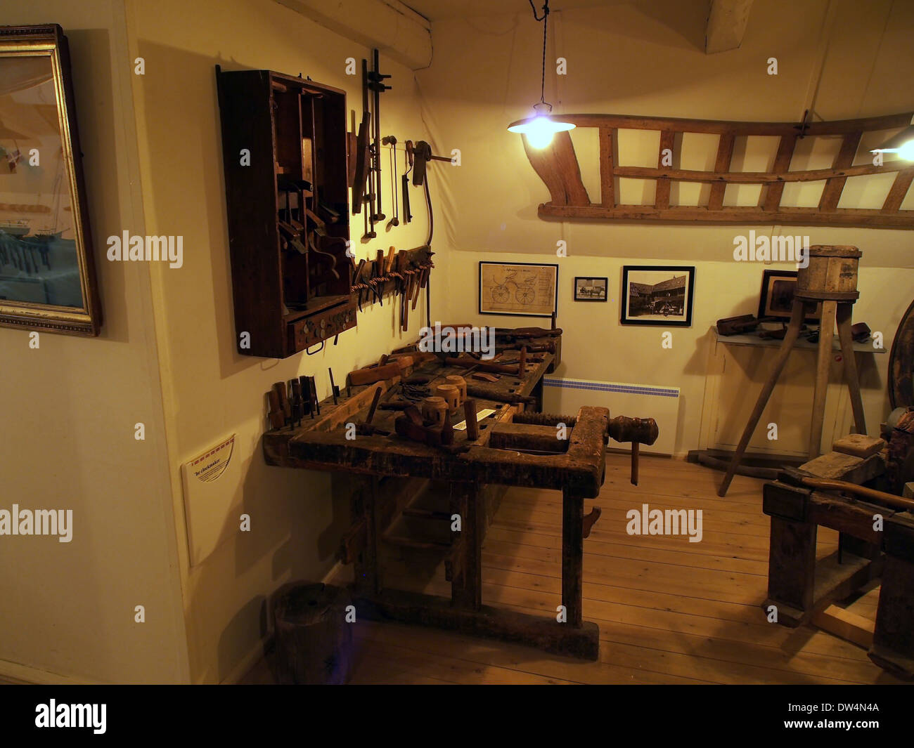 A carpenter workshop displaying various tools and materials used for ...