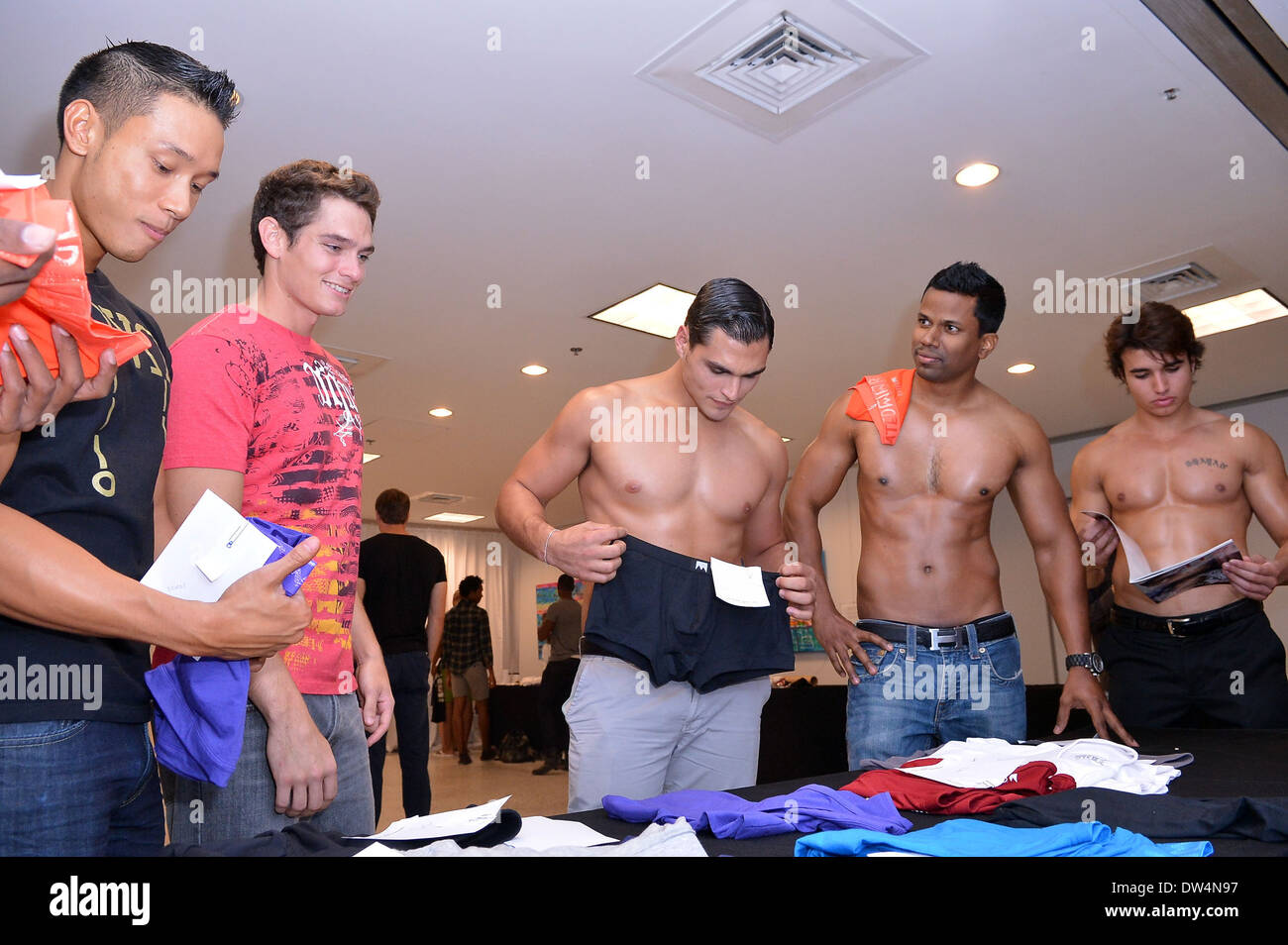 Models backstage during the 2012 SoBe Men's Show at Miami Beach Art ...