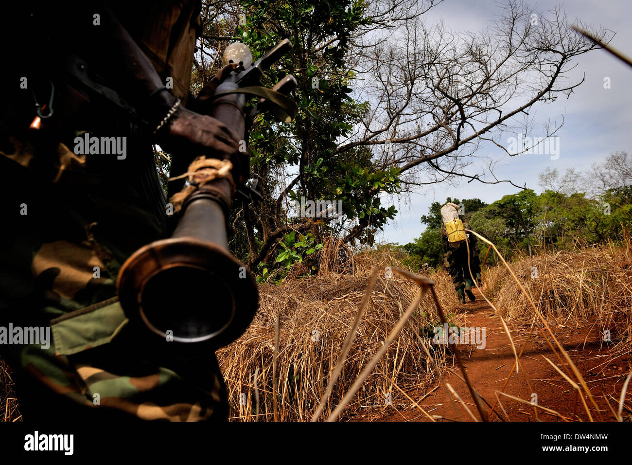 Ugandan soldiers of the Uganda People's Defence Force (UPDF) patrol ...