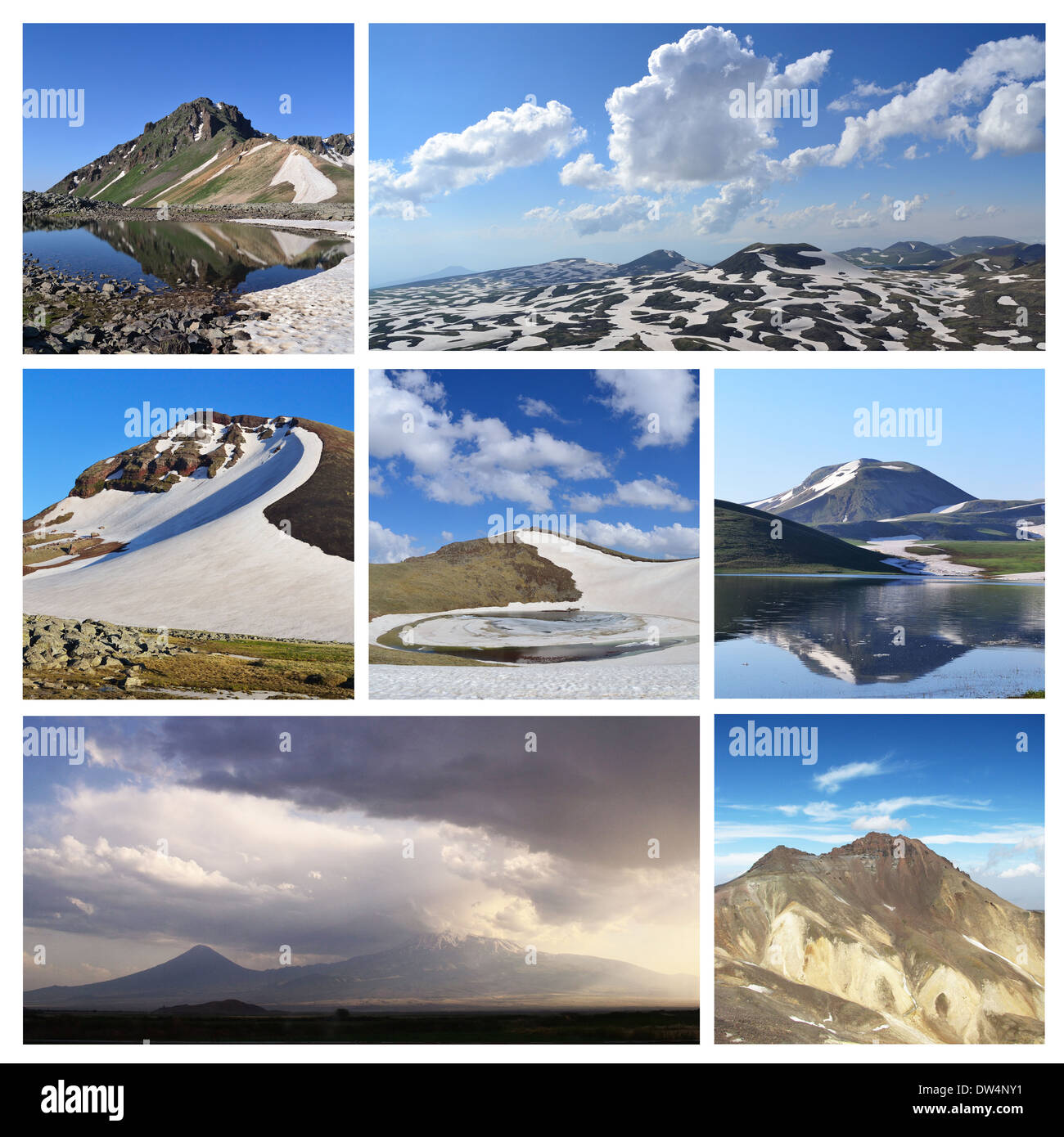 Collage from mountain photographs Stock Photo - Alamy