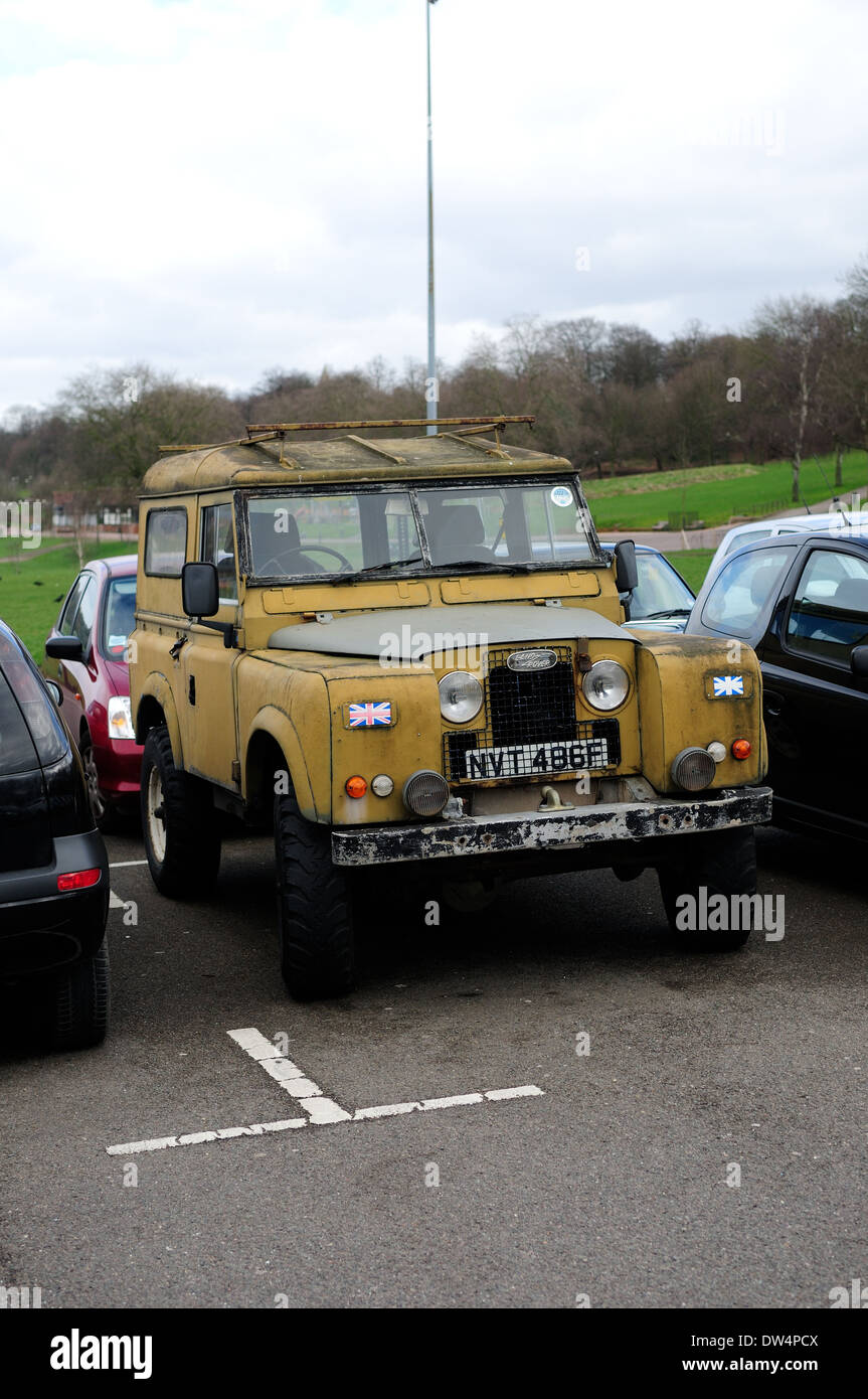 Land rover Parked IN Car Park Stock Photo - Alamy