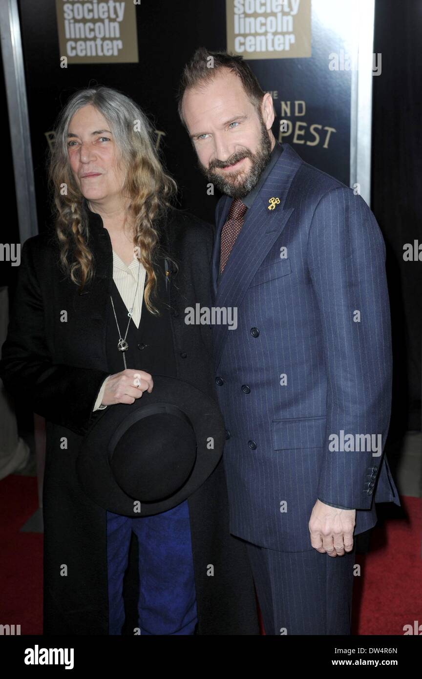 New York, NY, USA. 26th Feb, 2014. Patty Smith, Ralph Fiennes at ...