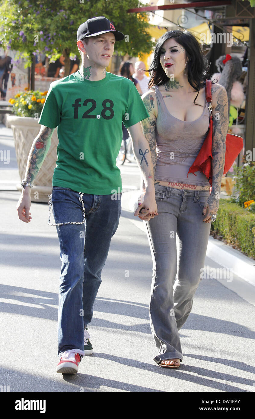 deadmau5 aka Joel Thomas Zimmerman and Kat Von D Kat Von D holding ...