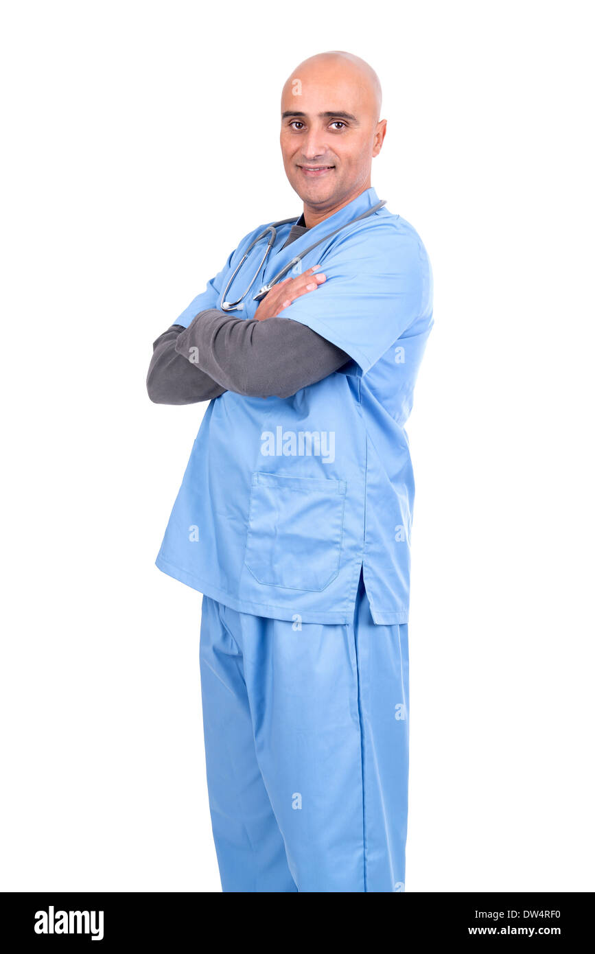 Doctor isolated against a white background Stock Photo - Alamy