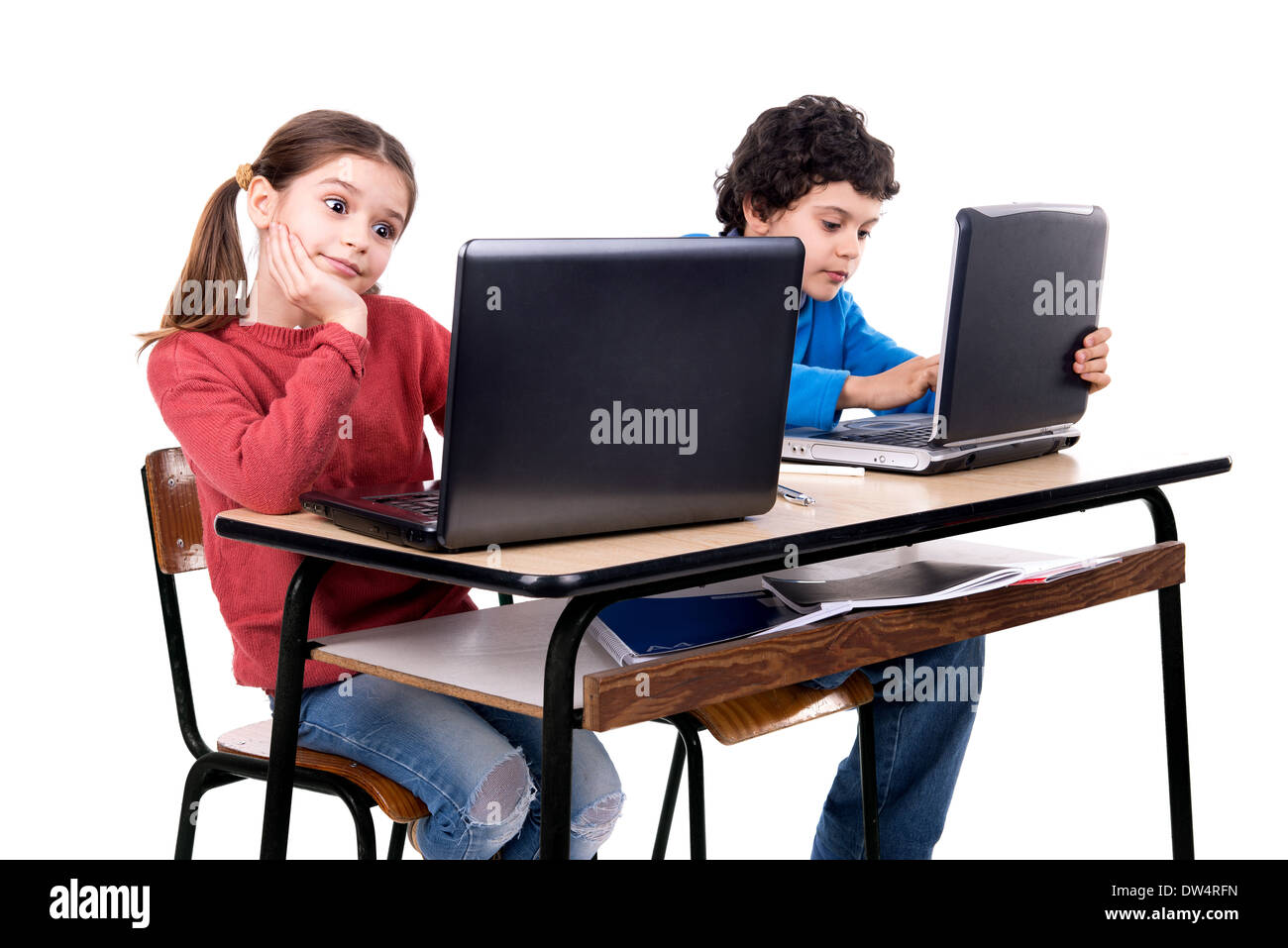 Children in the classroom with laptop computers Stock Photo - Alamy