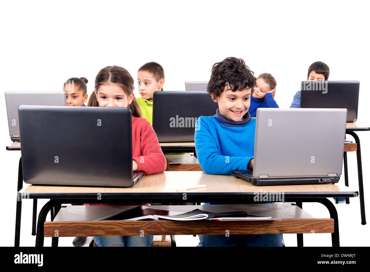 Children in the classroom with laptop computers Stock Photo - Alamy